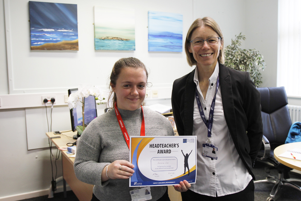 Headteacher's Award for Helpful, Hard Working Sixth Former - William ...